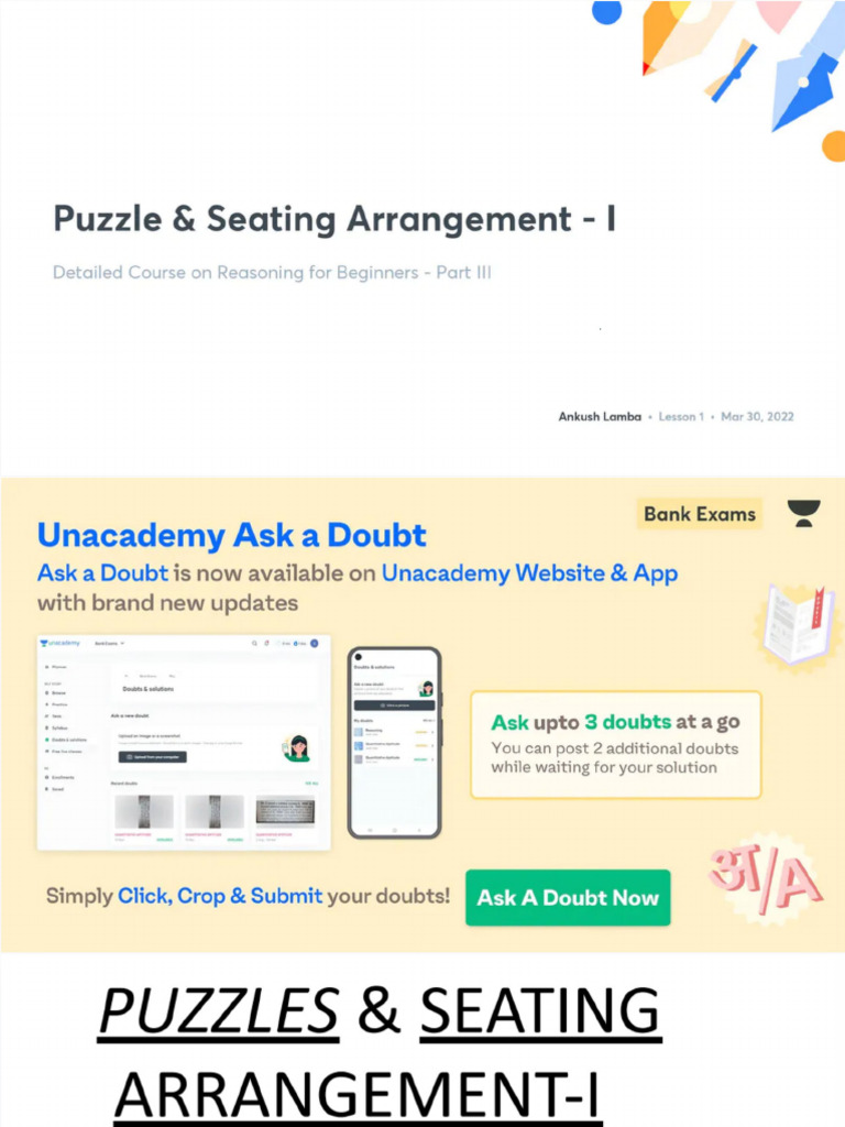 Puzzle Seating Arrangement I With Anno | PDF