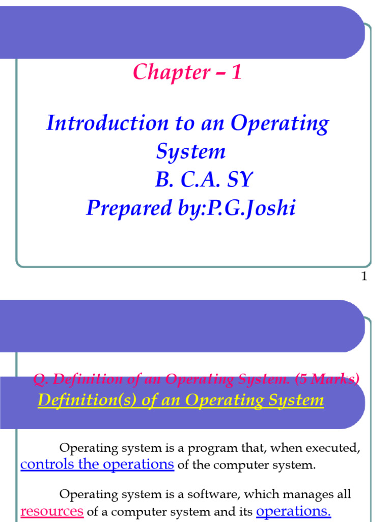 OS - 1.ppt - 8july | PDF | Process (Computing) | Operating System
