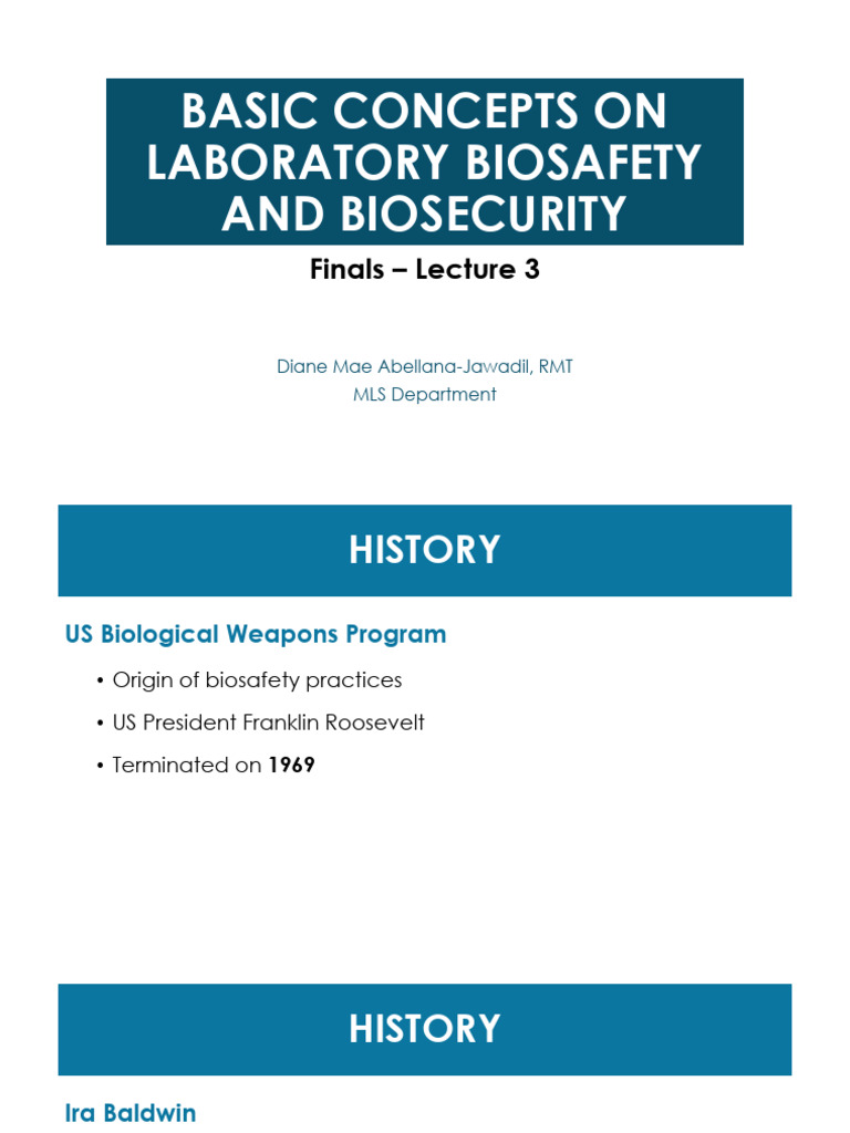 Biosafety and Biosecurity | PDF | Epidemiology | Medical Specialties