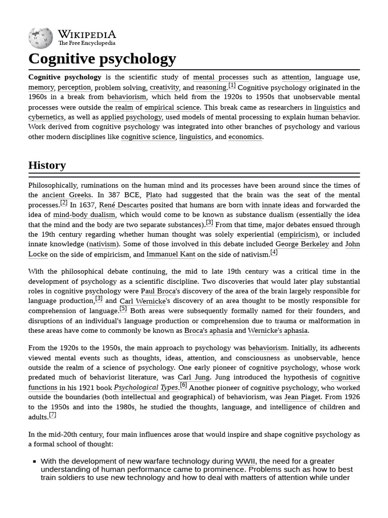 Cognitive_psychology | PDF | Cognitive Psychology | Cognition