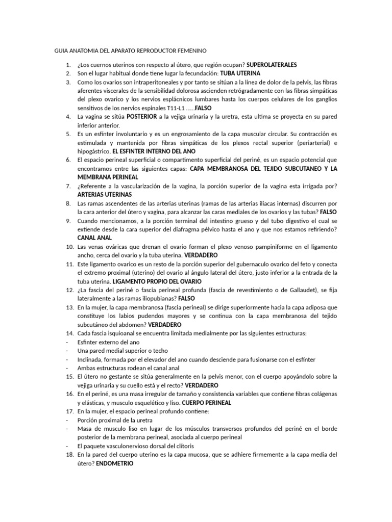 Guia Aparato | PDF | Vagina | Útero