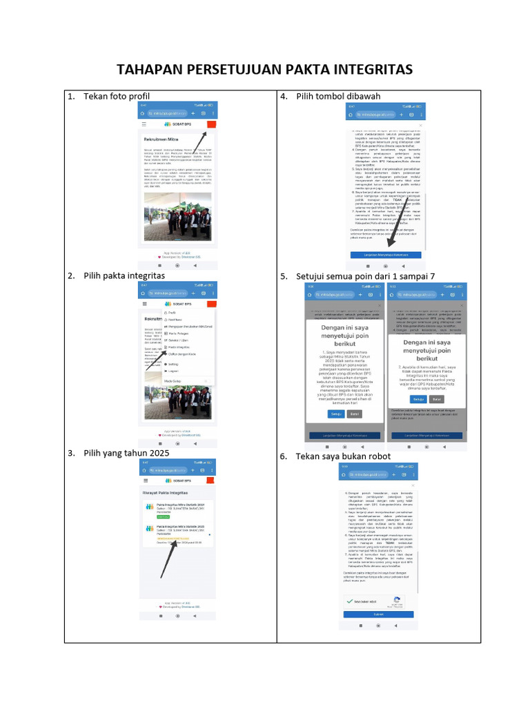 TAHAPAN PERSETUJUAN PAKTA INTEGRITAS | PDF