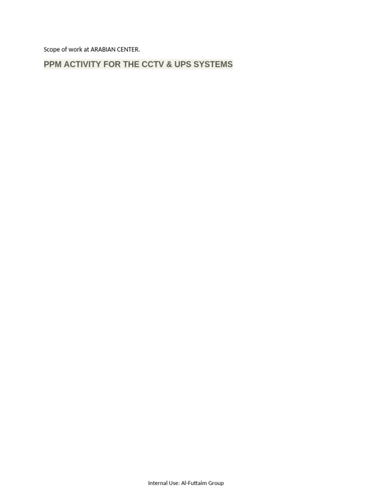 Scope of Work at Arabian Center | PDF