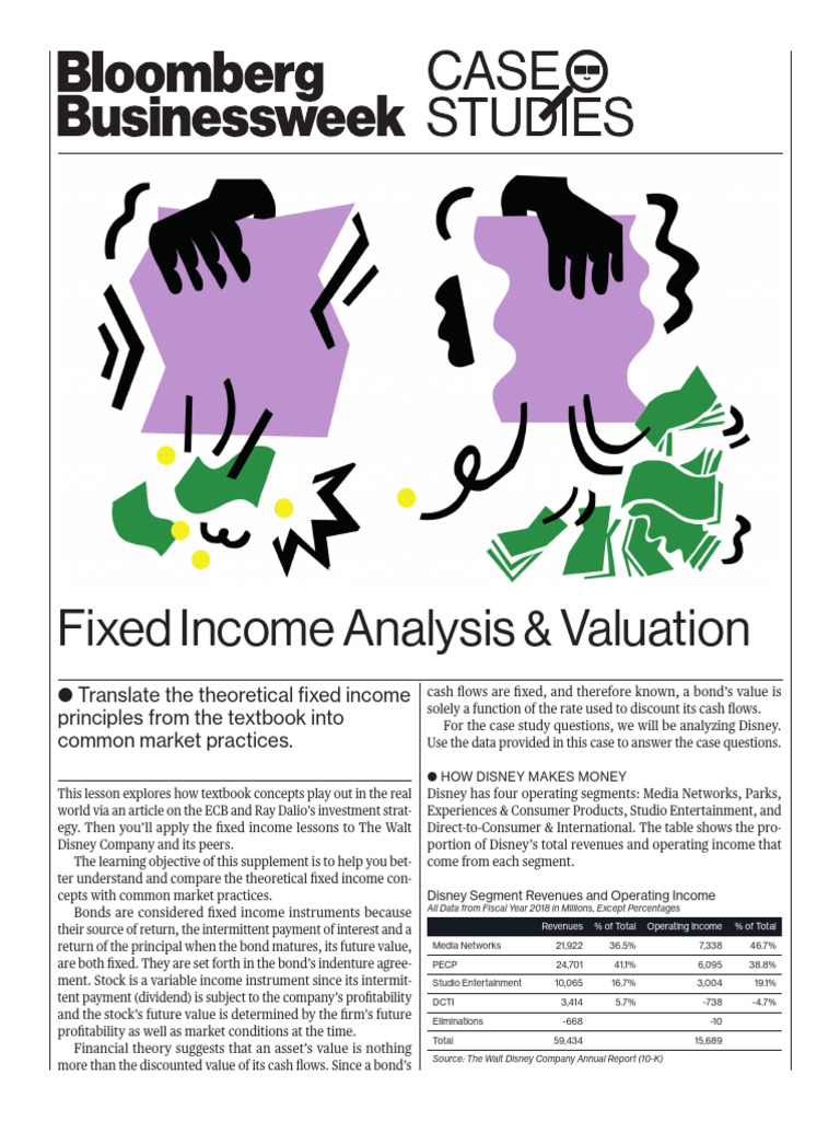 Disney Fixed Income Analysis & Valuation | PDF | Debt | Household Debt