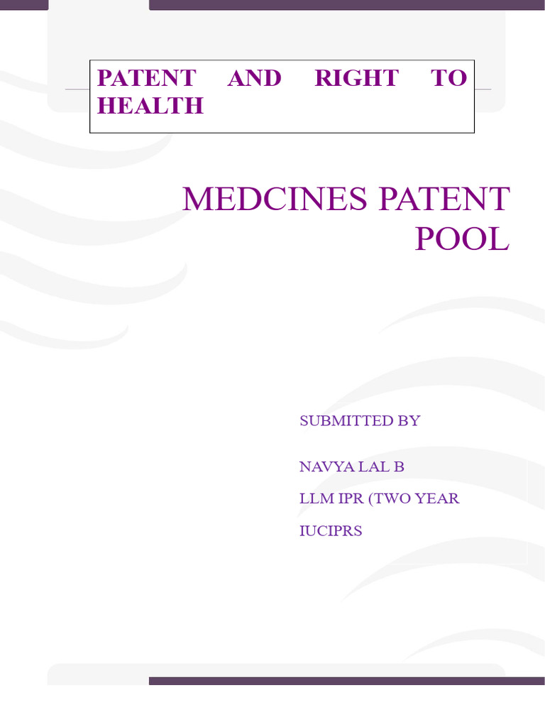 MEDICINE PATENT POOL | PDF | Health Care | Medicine