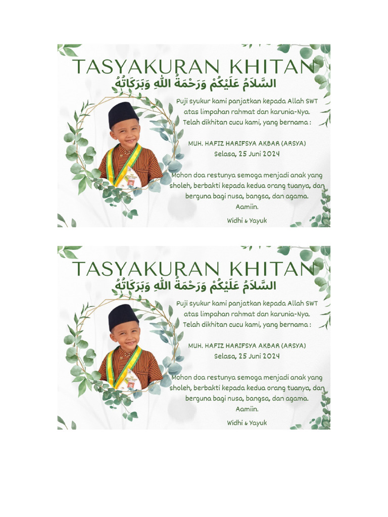 TASYAKURAN KHITAN | PDF