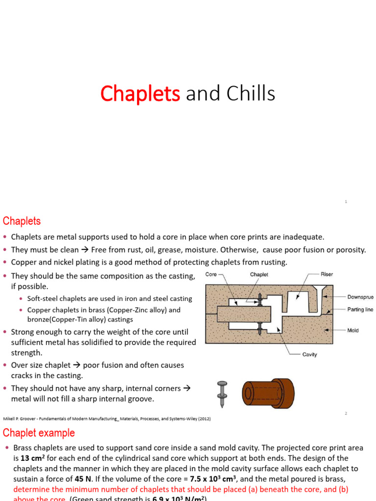 Chaplets and Chills in Metal Casting | PDF | Freezing | Nucleation