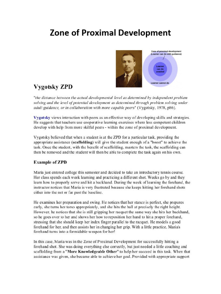 Zone of Proximal Development | PDF