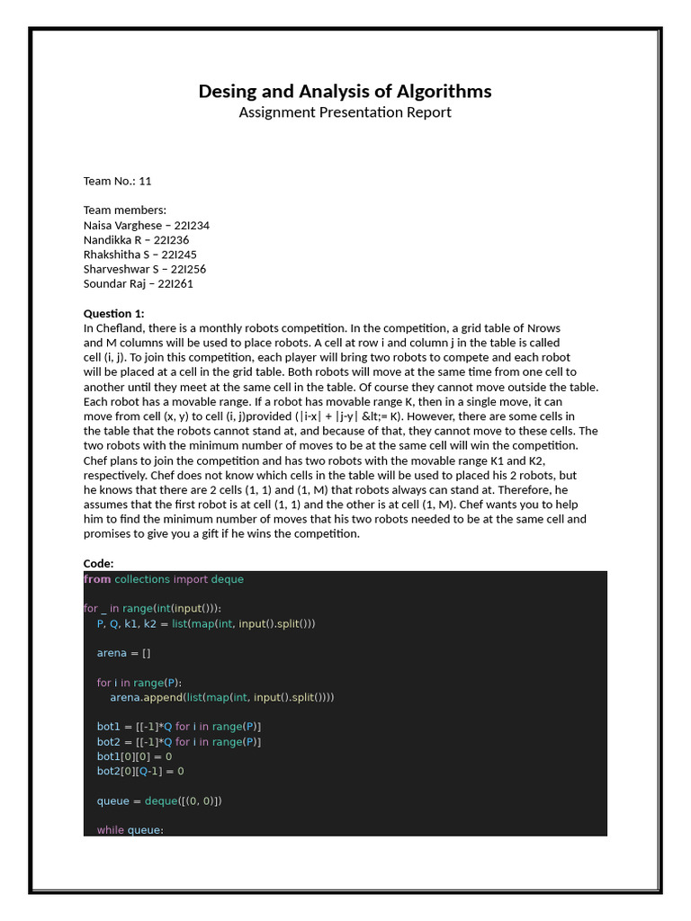 Robots Competition Algorithm Analysis | PDF | Computer Science ...