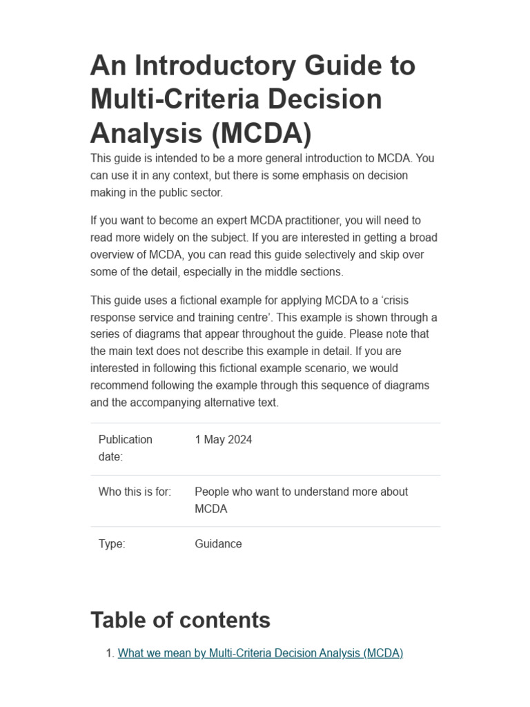 Introductory Guide to MCDA | PDF | Function (Mathematics) | Risk