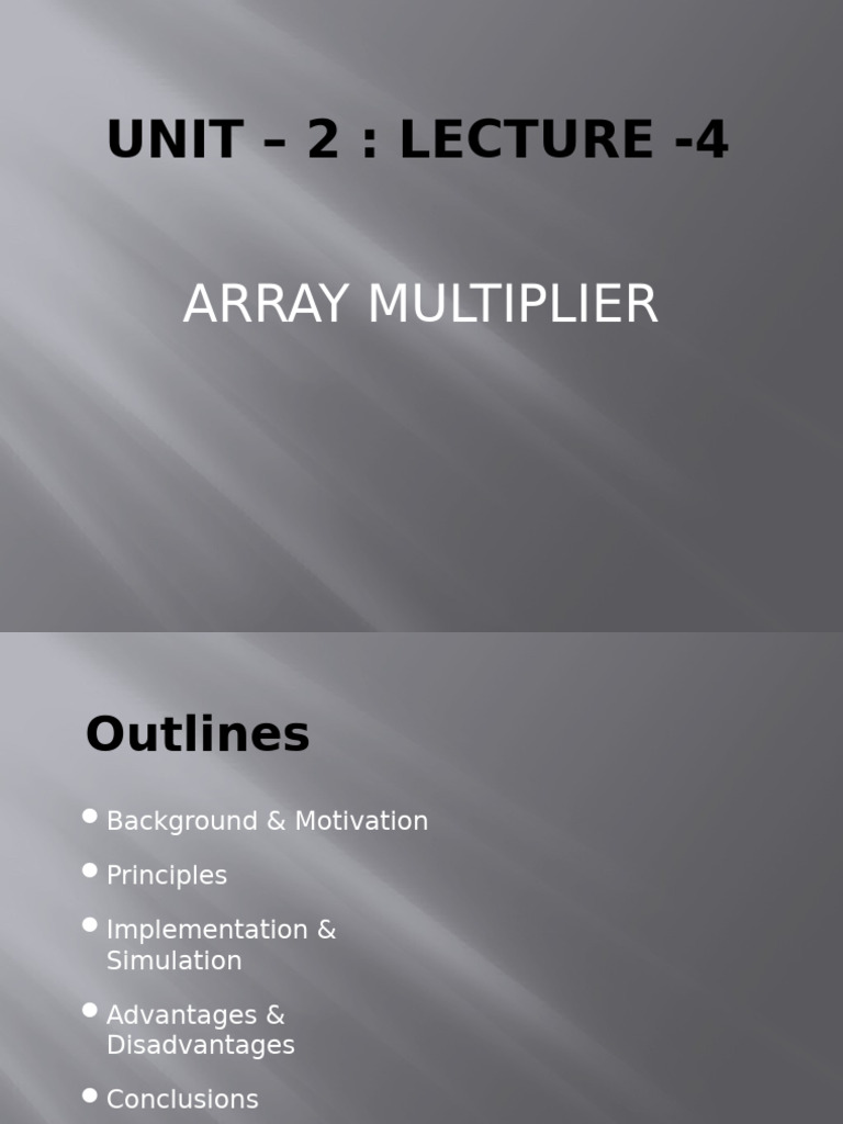 Lecture 4 Array Multiplier Pdf 