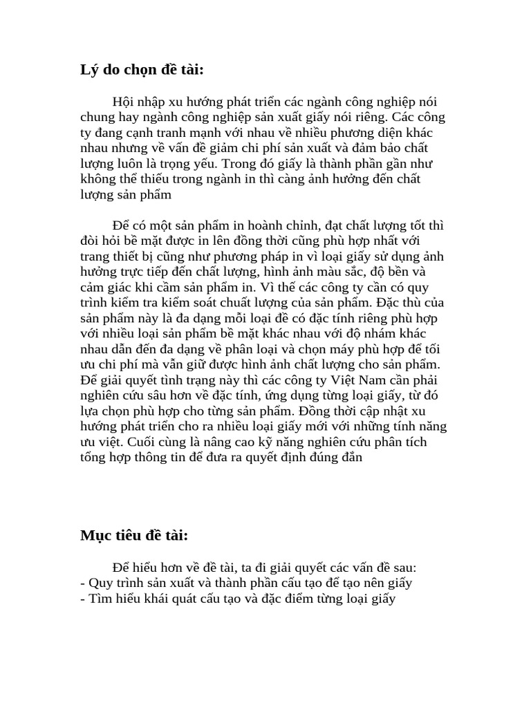 Lý do chọn đề tàis | PDF
