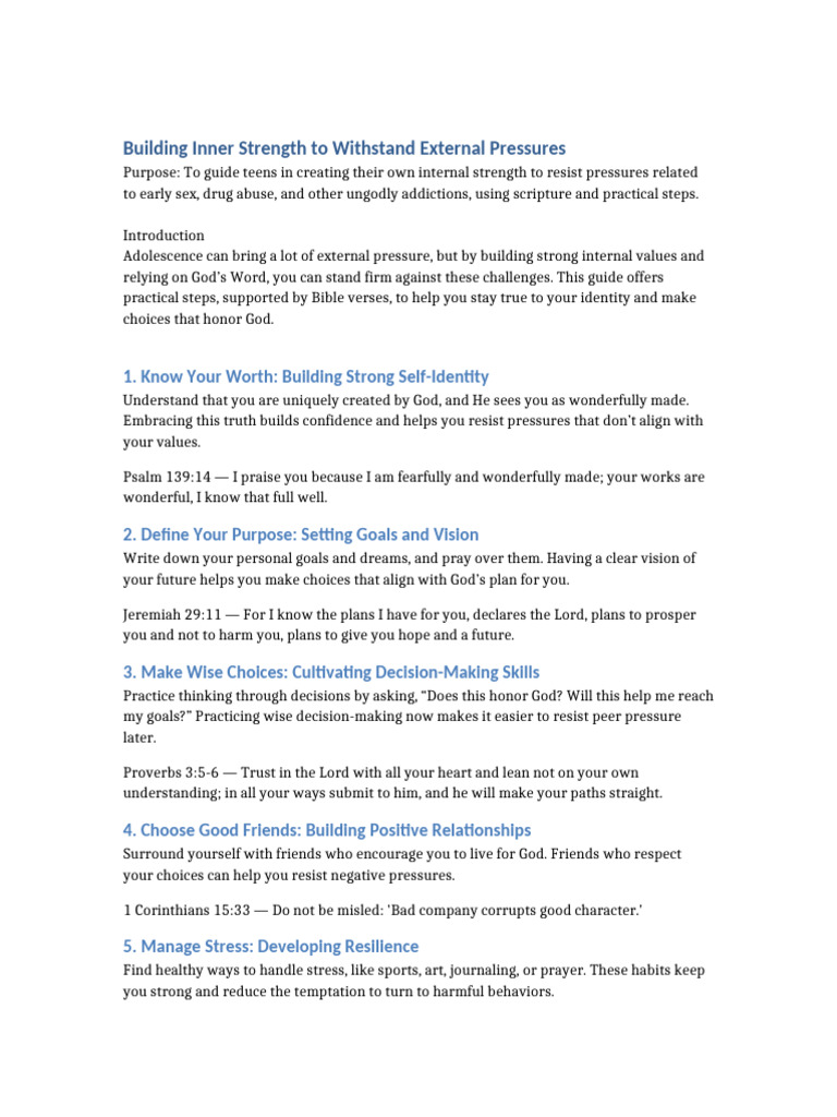 Building Inner Strength To Withstand External Pressures | PDF ...