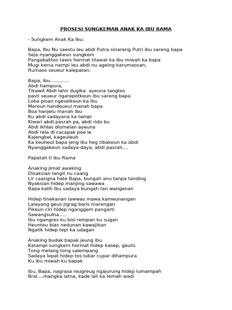 Sungkem Anak Ka Ibu | PDF