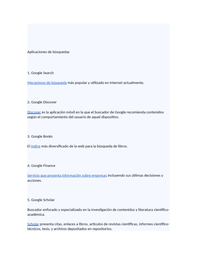 Aplicaciones de búsquedas | PDF | Informática | Sitios web