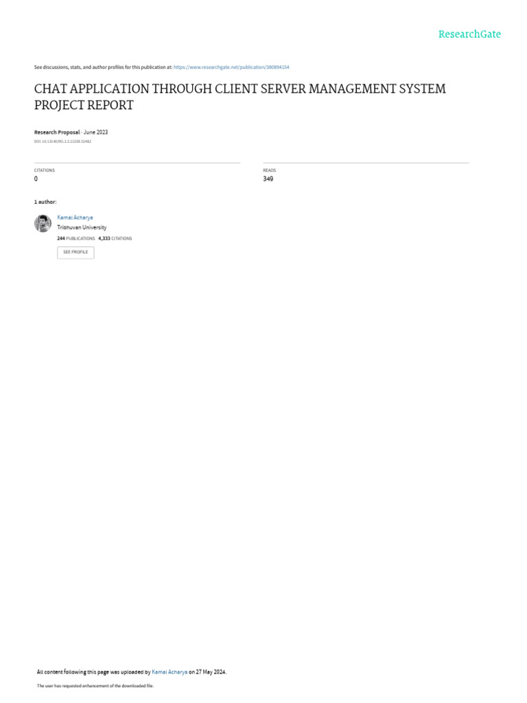 Chatapplicationthroughclientservermanagementsystemproject Pdf Port