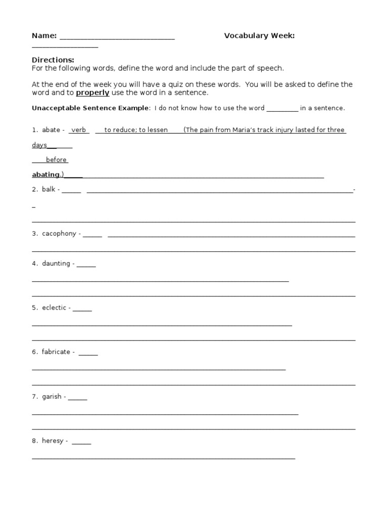 Vocabulary Worksheets | PDF | Lexical Semantics | Syntax