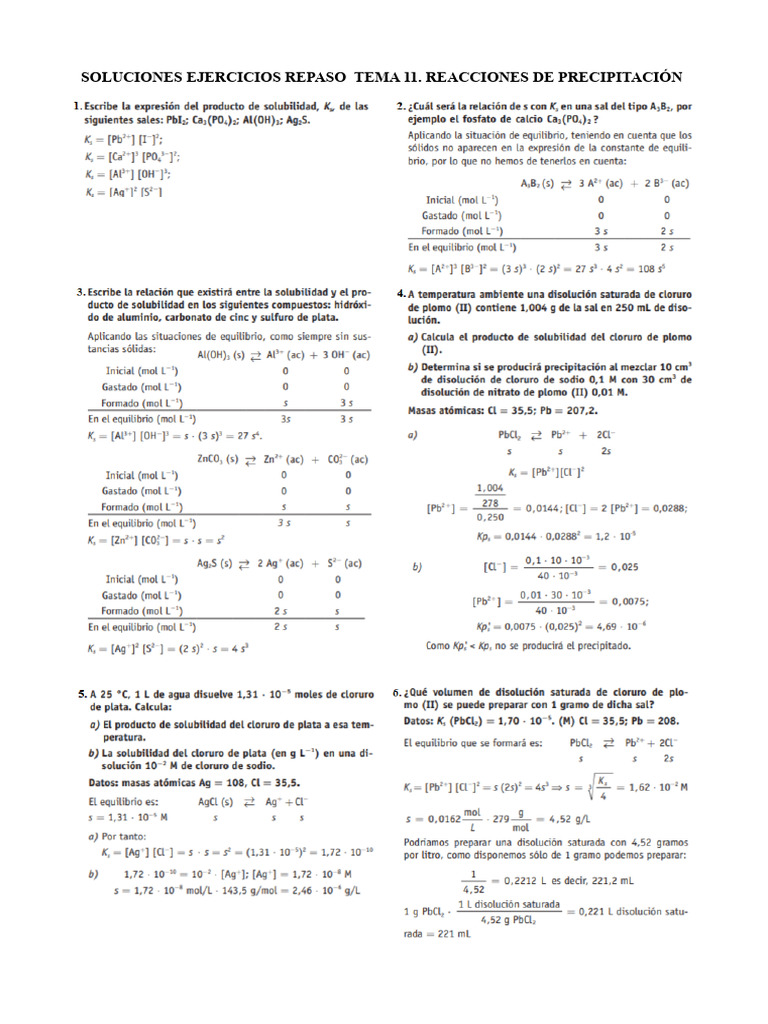 40-Soluciones-ejercicios-repaso-TEMA-9-Reacciones-de-precipitacion | PDF