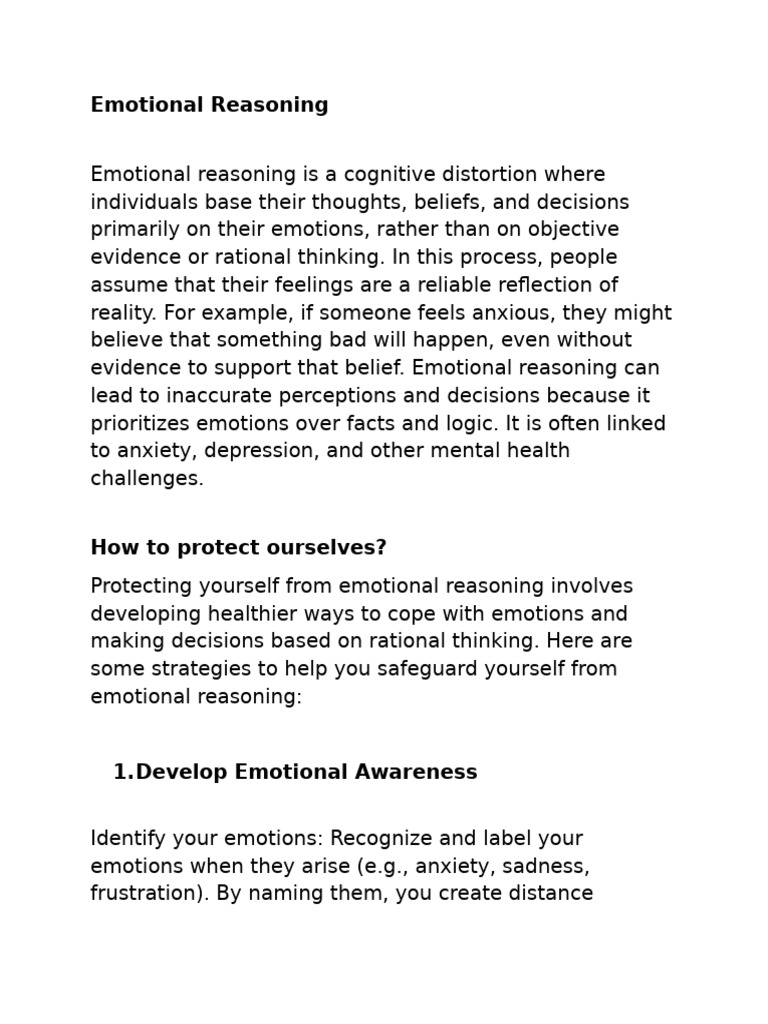 Emotional Reasoning | PDF | Thought | Emotions