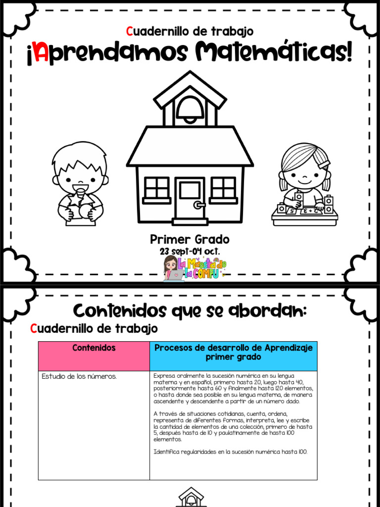 Cuadernillo Pensamiento Matematico Segunda Quincena Sept Primero Pdf