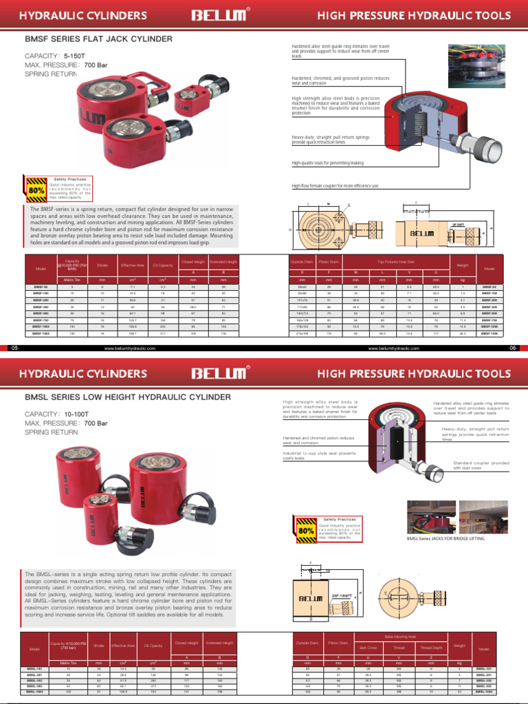 BMSF & BMSL Low Height Jack | PDF | Piston | Mechanical Engineering