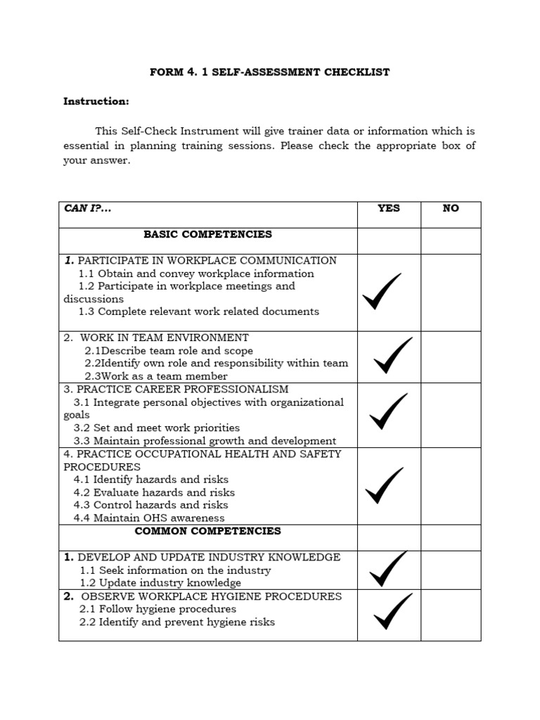 AMA _ SELF-ASSESSMENT CHECKLIST | PDF | Data | Coffee