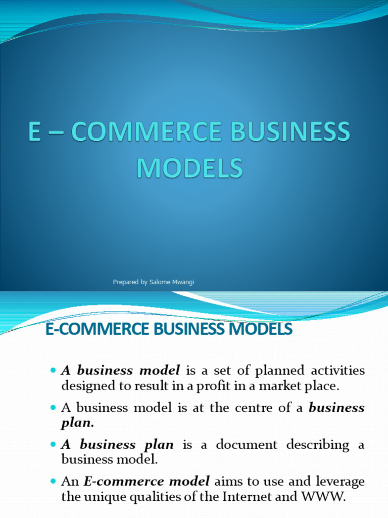 Lec 3 - E - Commerce Buss Models | PDF | E Commerce | Private Sector