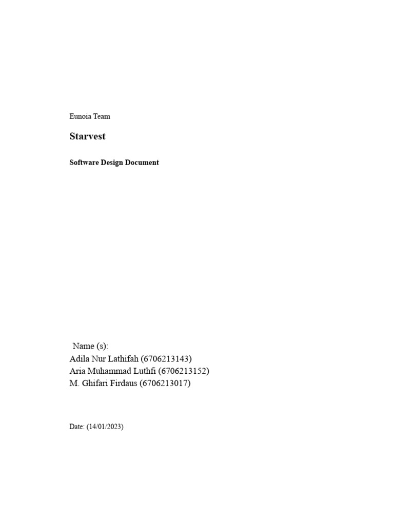 SWDD Starvest_Eunoia Team | PDF