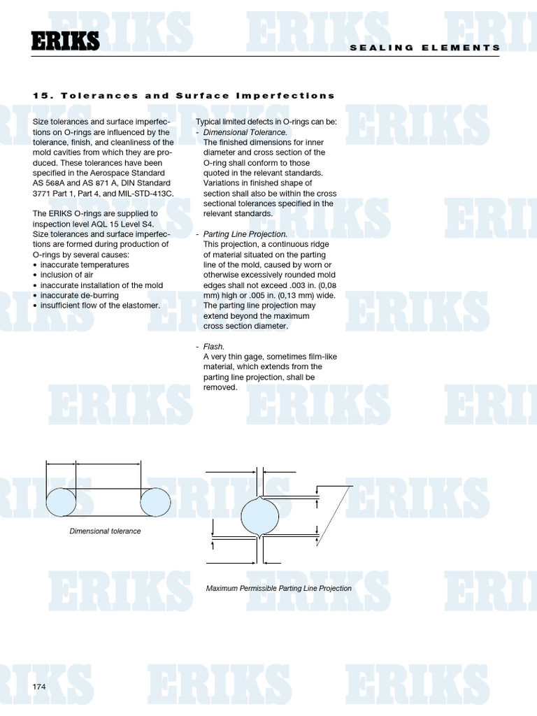Eriks - Technical Manual - Tolerances and Surface Imperfections | PDF ...