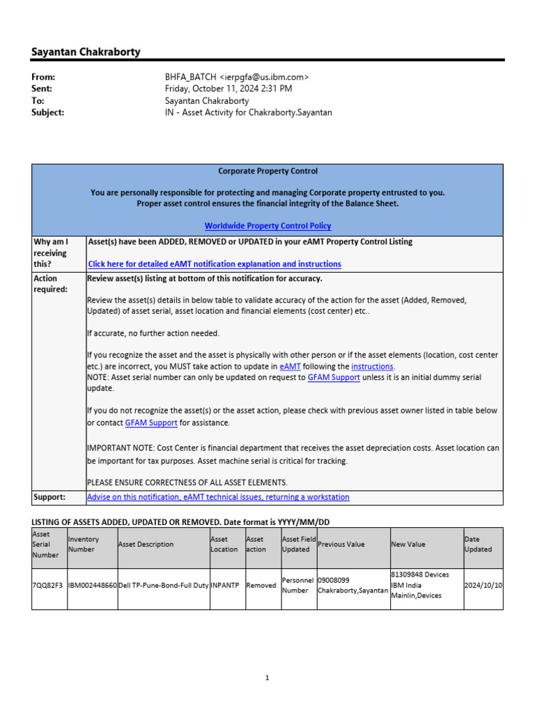Asset Returned Email | PDF | Computing
