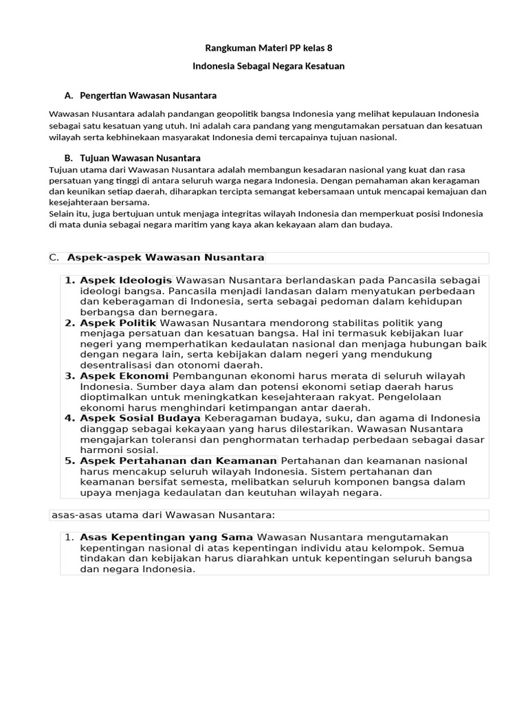 Rangkuman Materi PP Kelas 8 | PDF