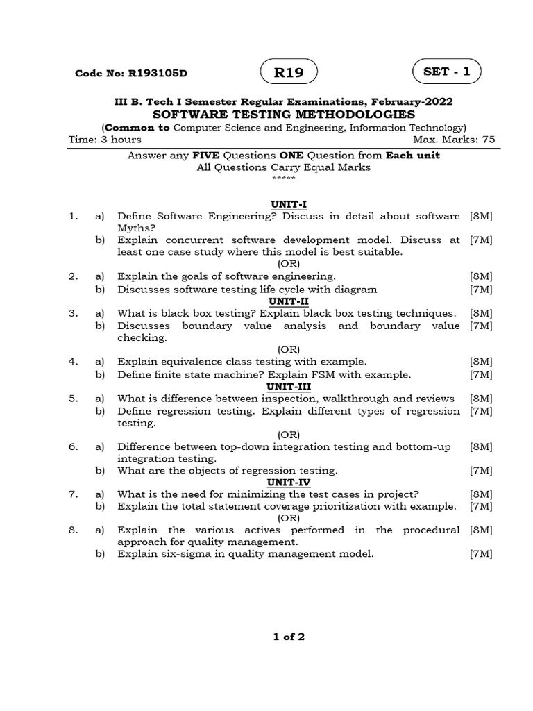 SOFTWARE TESTING METHODOLOGIES FEB 2022 | PDF | Software Testing | Software