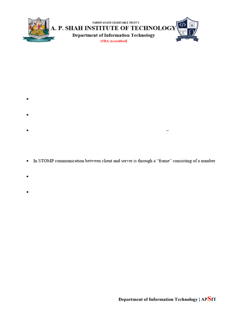 IOE - Module 4 - STOMP Protocol | PDF