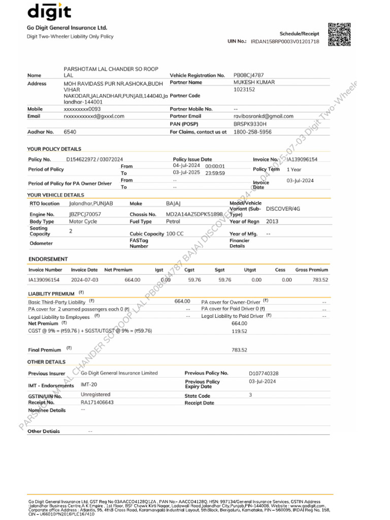 Insurance Policy | PDF