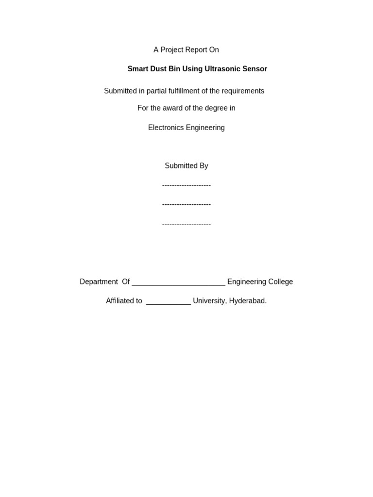 Smart Dust Bin Using Ultrasonic Sensor | PDF | Arduino | Rectifier