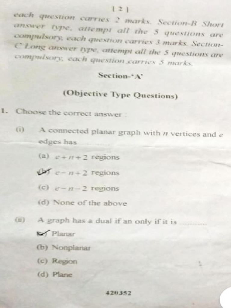 Graph 4 Sem 2023 Paper | PDF