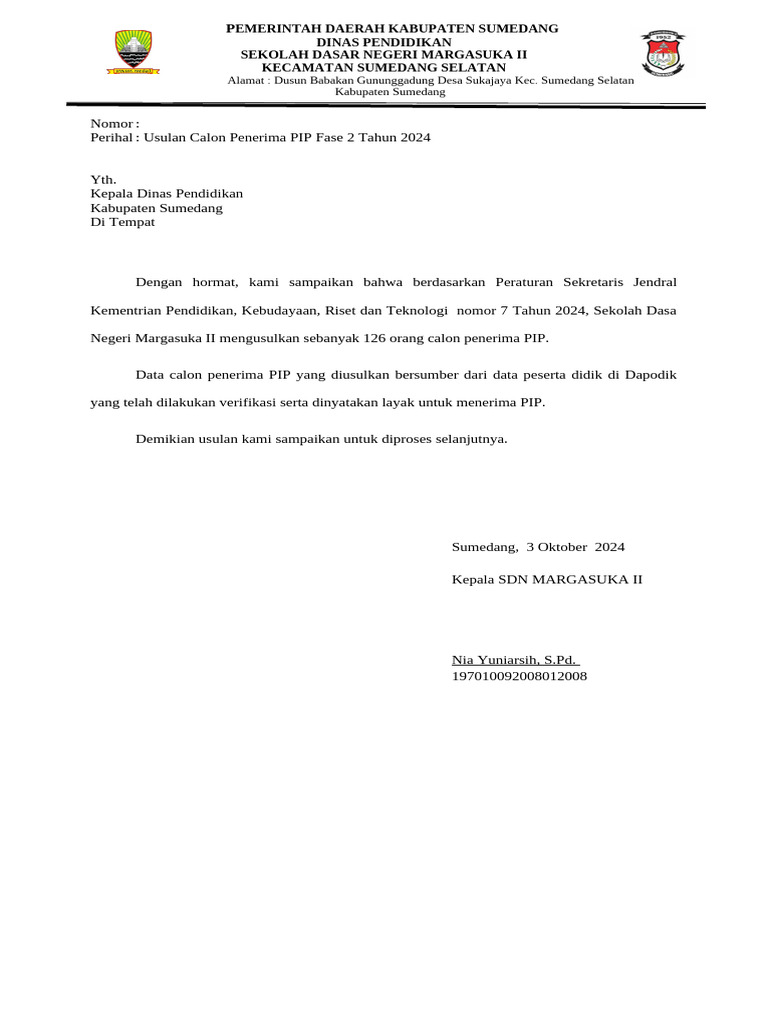 Format Usulan PIP (1) | PDF