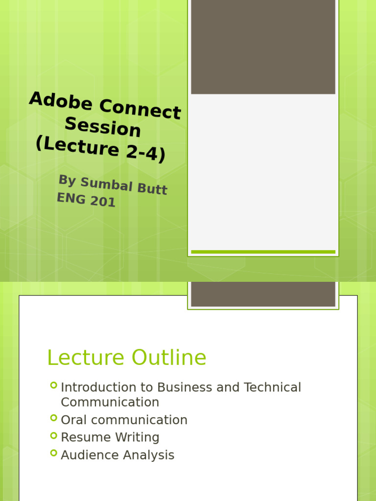 Adobe Connect Session 1 PPTs | PDF | Expert | Public Speaking