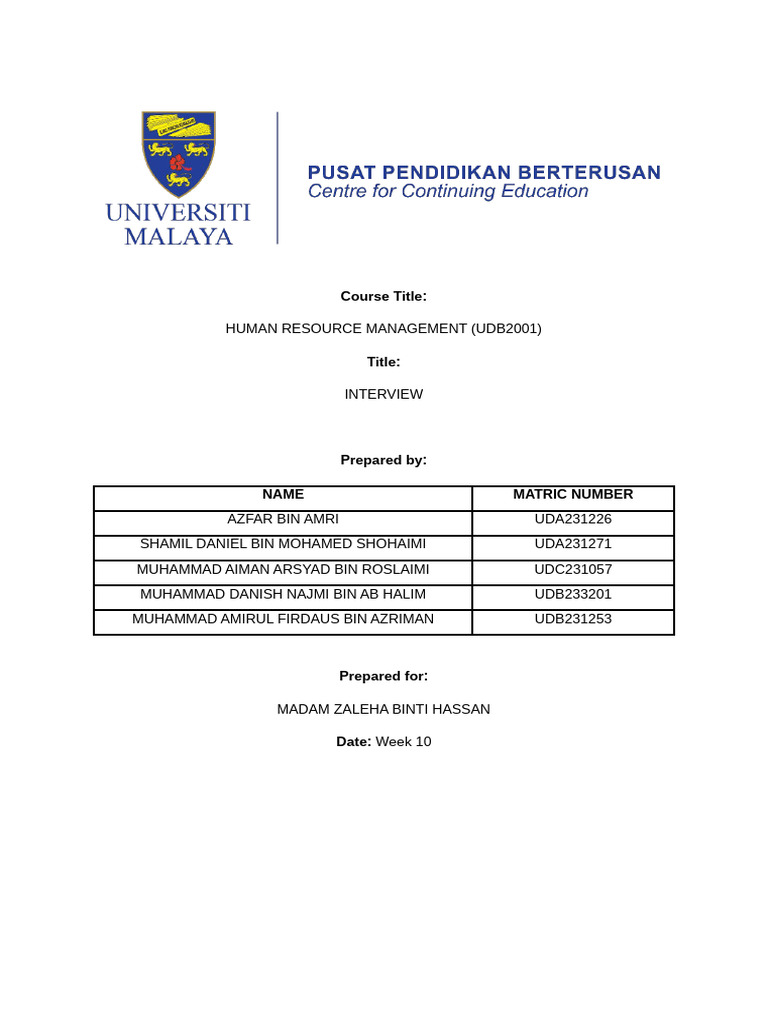 Cover Page HRM | PDF