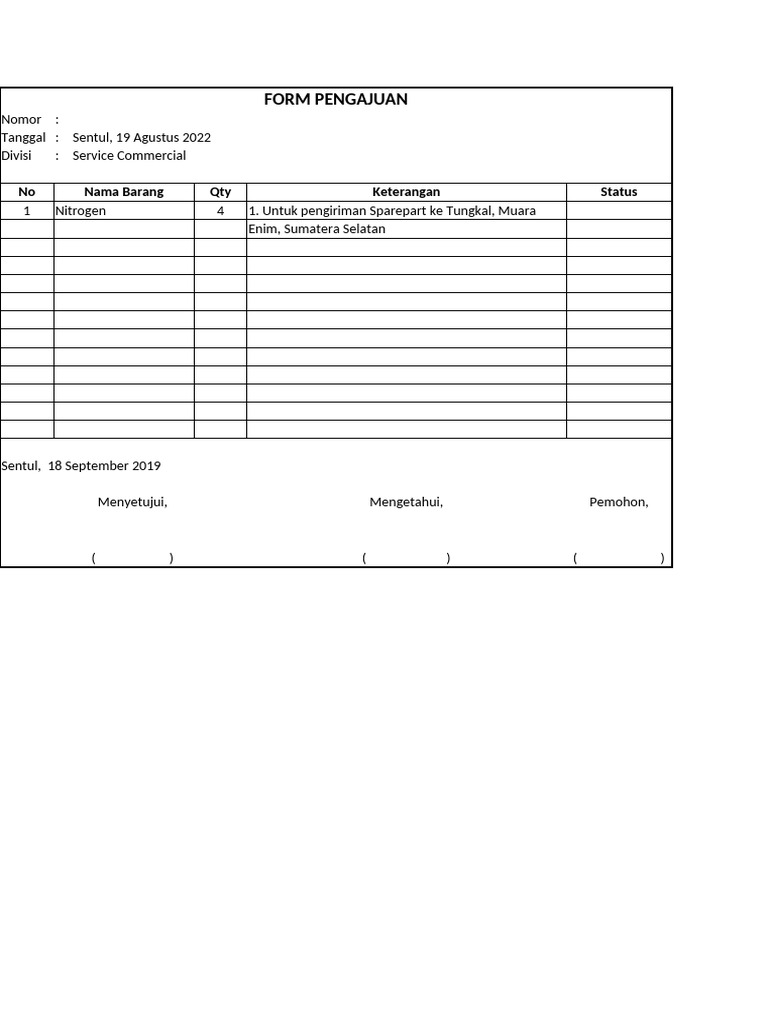 Form Pengajuan Tiki | PDF
