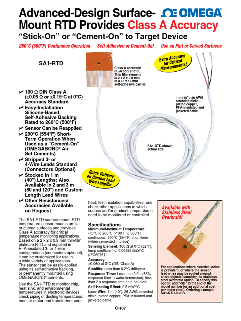 SA1-RTD | PDF | Electrical Connector | Electrical Engineering