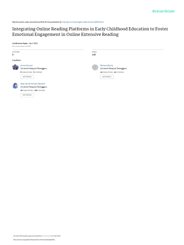 Integrating Online Reading Platforms in Early Childhood Education To ...