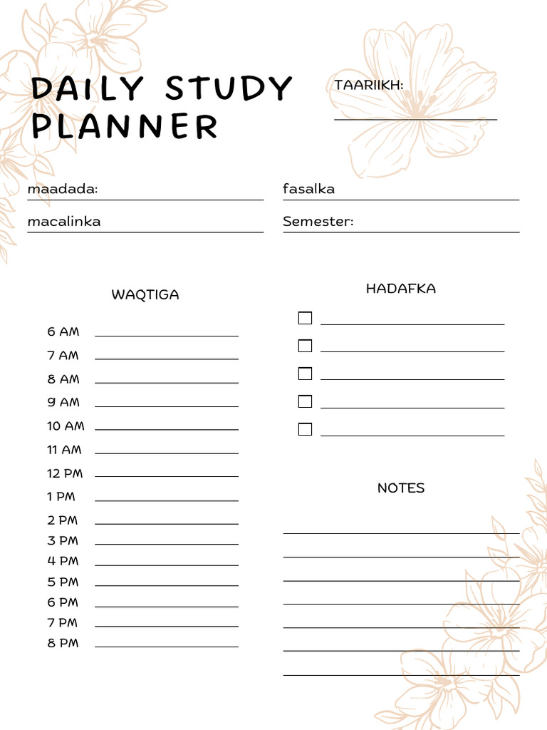 Daily Study Planner | PDF