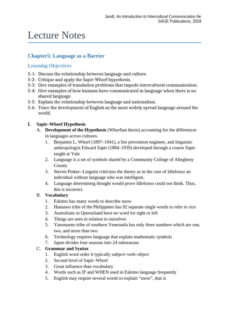 ICC- Chapter 05_LN - Copy | PDF | English Language | Human Communication