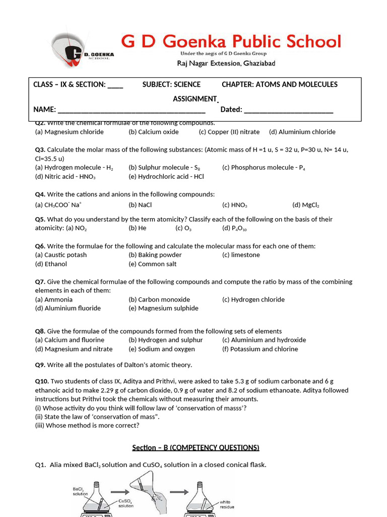 Atoms & Molecules Worksheet With CBQs - 25112024 - 124724 | PDF ...