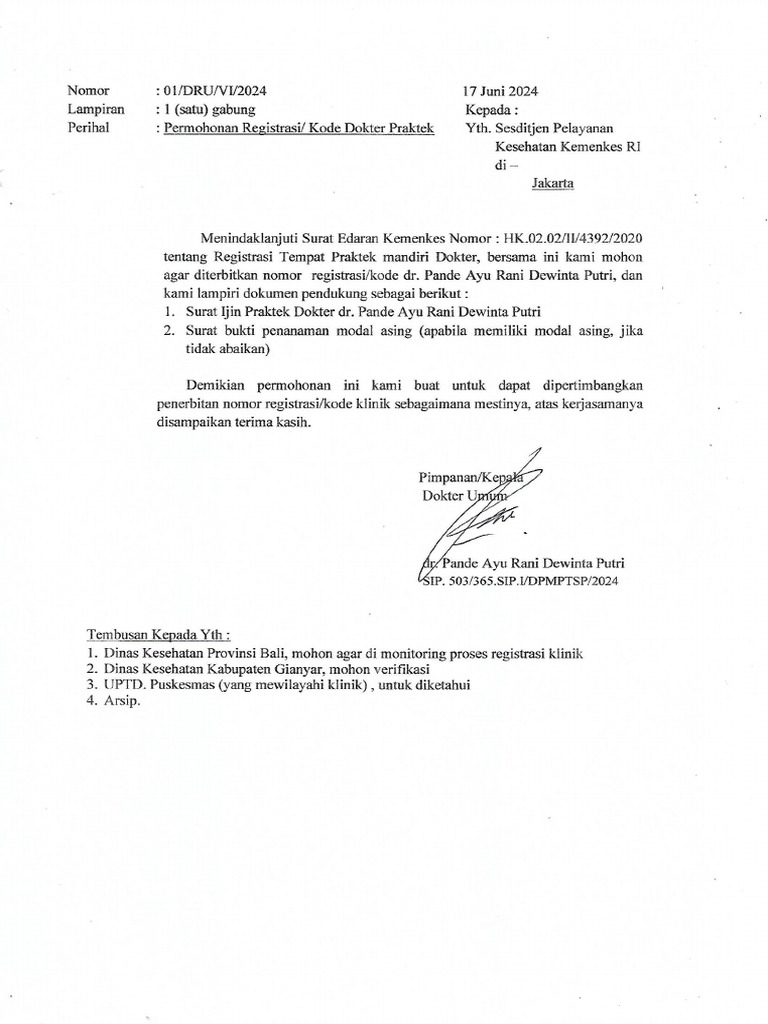 Registrasi Fasyankes | PDF