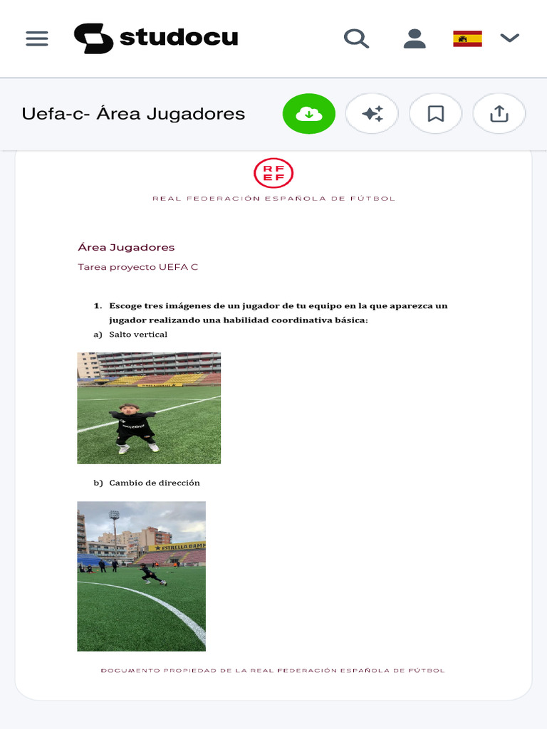 Uefa-C - Área Jugadores - UEFA C SEMIPRESENCIAL Área Jugadores Tarea Proyecto UEFA C 1. Escoge ...