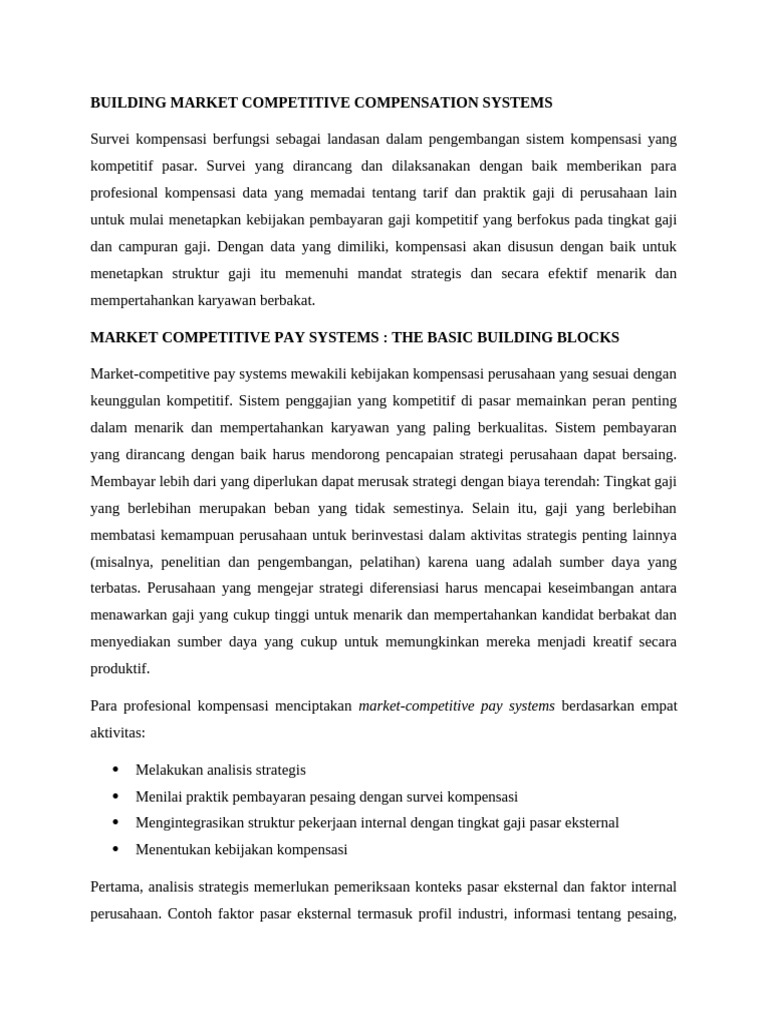Building Market Competitive Compensation Systems | PDF