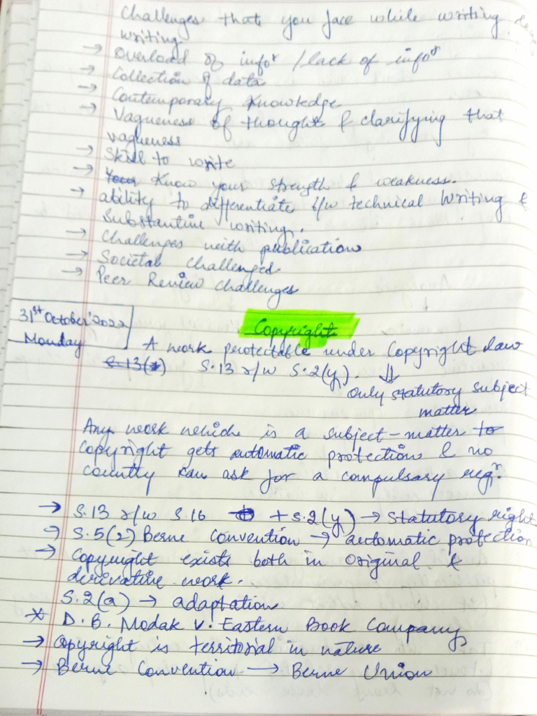 Copyright Notes 2 Classes | PDF