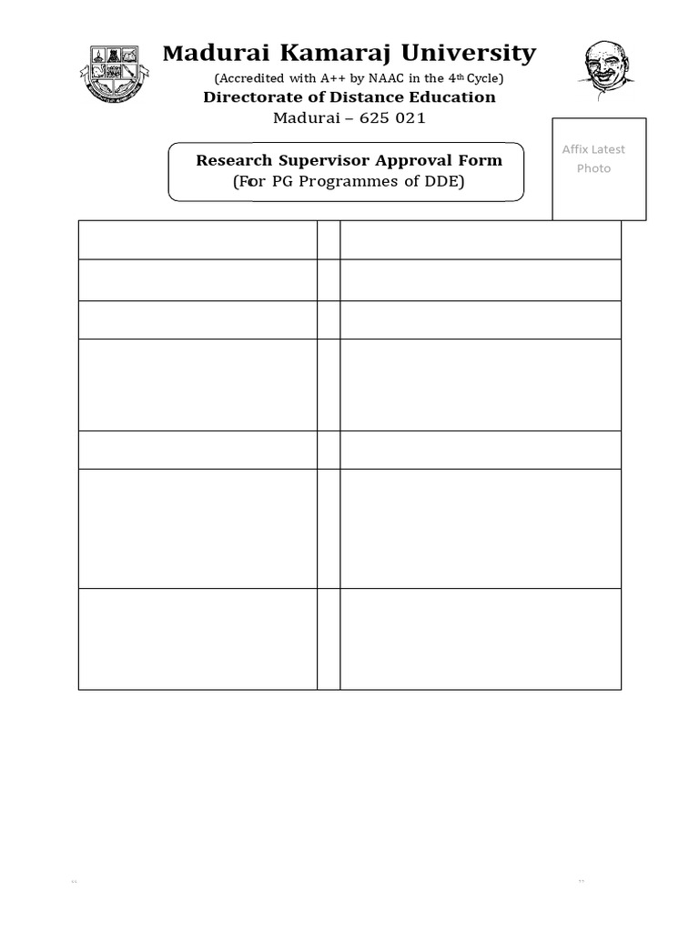 Research Supervisor Application Form | PDF